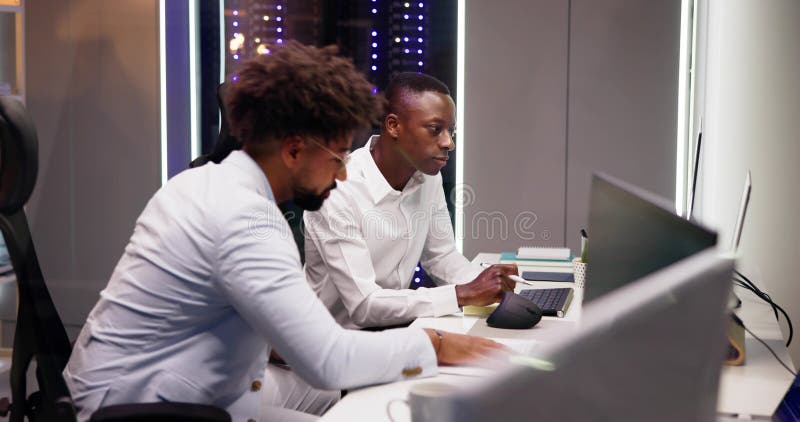 Staff Training on Computer. Corporate Employee Stock Image - Image of ...