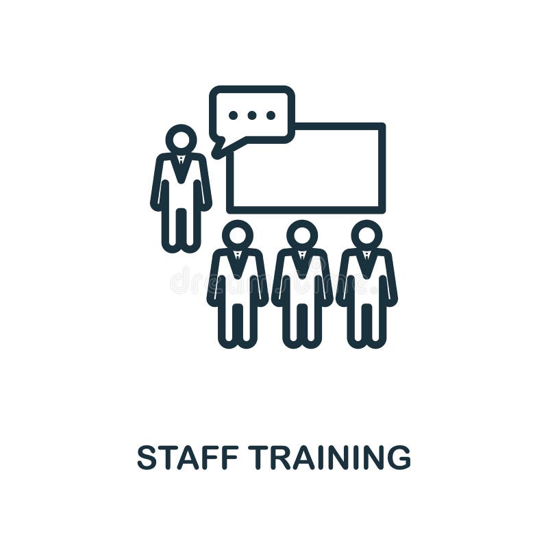 Staff Training Flat Icon. Monochrome Style Design from Online Education ...