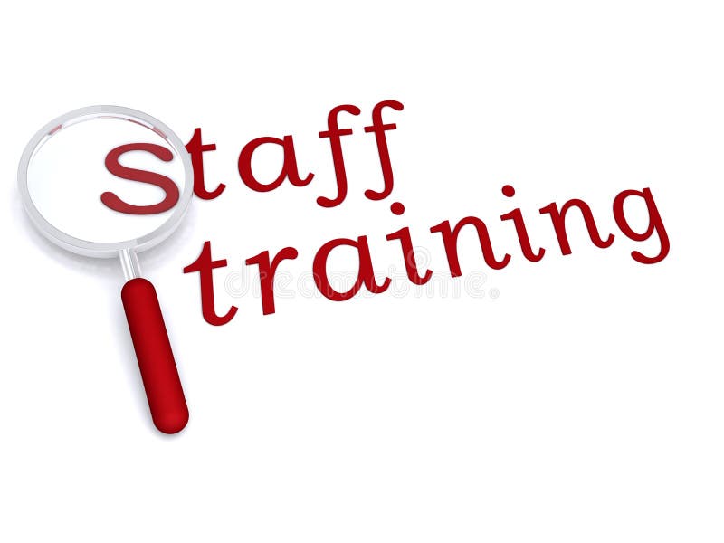 Staff Training Button on White Stock Illustration - Illustration of ...