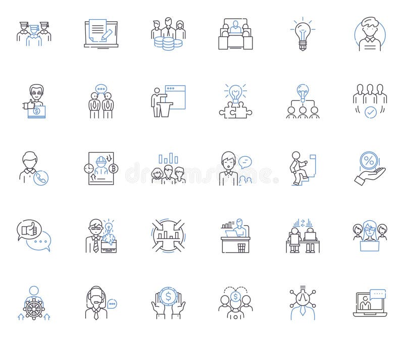 Staff Training Line Icons Collection. Development, Coaching, Education ...