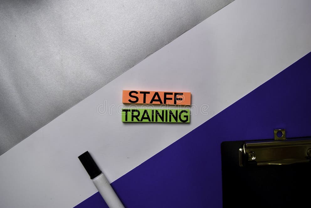 Staff Training Text on Sticky Notes with Color Office Desk Concept ...