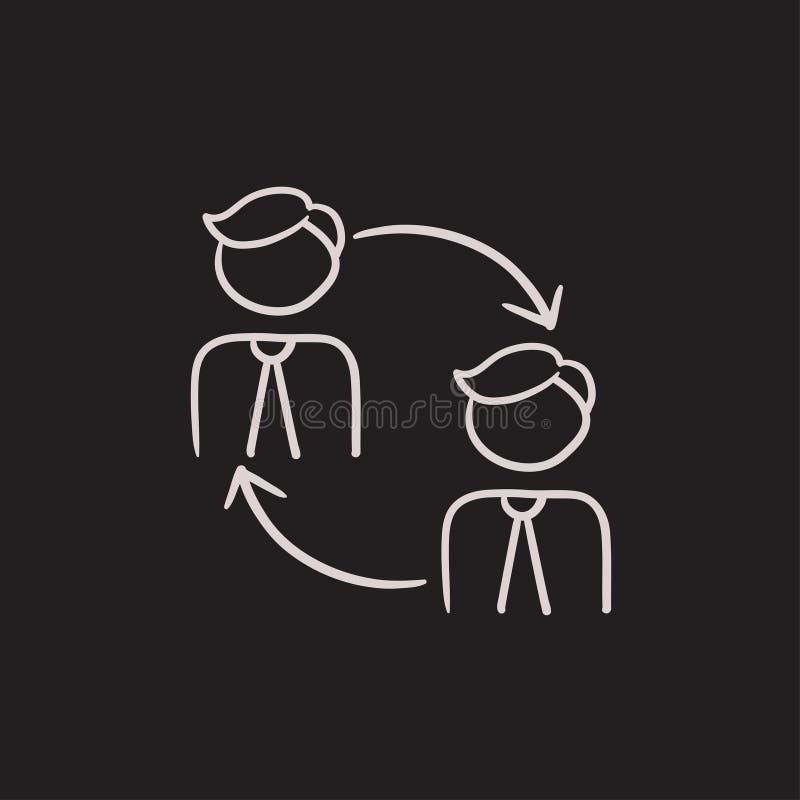 Staff Turnover Sketch Icon. Stock Vector - Illustration of drawing ...