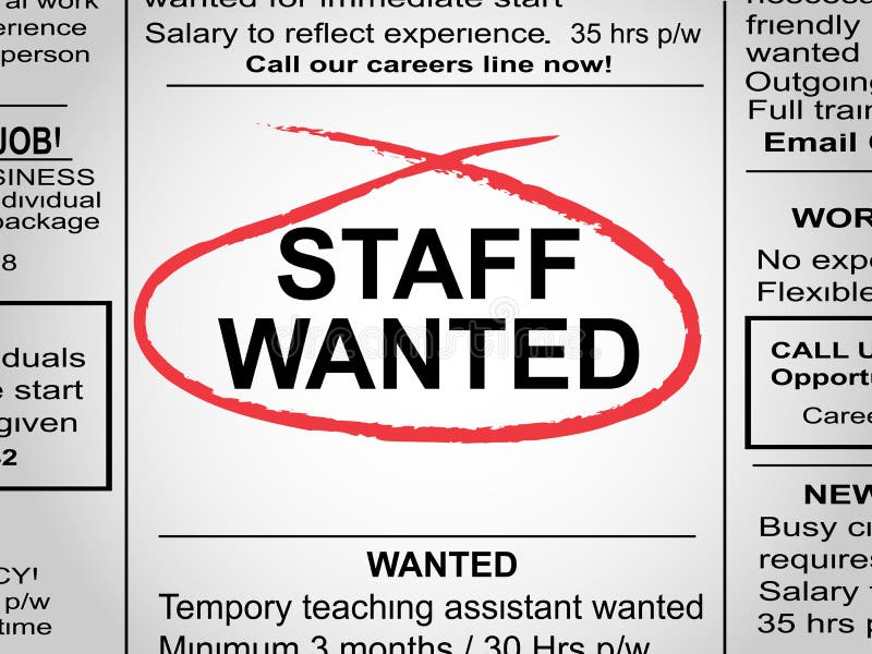 Staff Wanted Newspaper stock vector. Illustration of business - 93931744