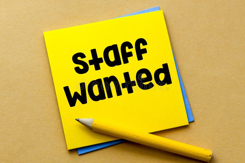Staff Wanted Urgently Sign On Door Stock Image - Image of employee ...