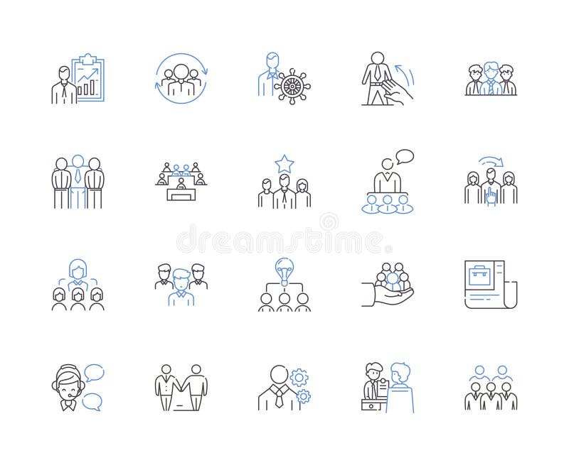 Staff Workflow Line Icons Collection. Employee Productivity, Resource ... Staff Workflow Line Icons Collection. Employee Productivity, Resource ...