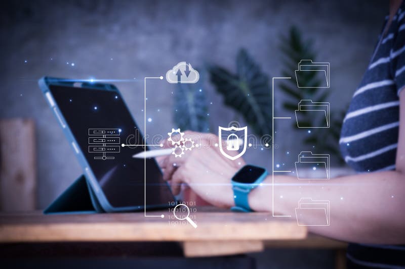 It Staff Working with Document Management System (DMS), Online ...