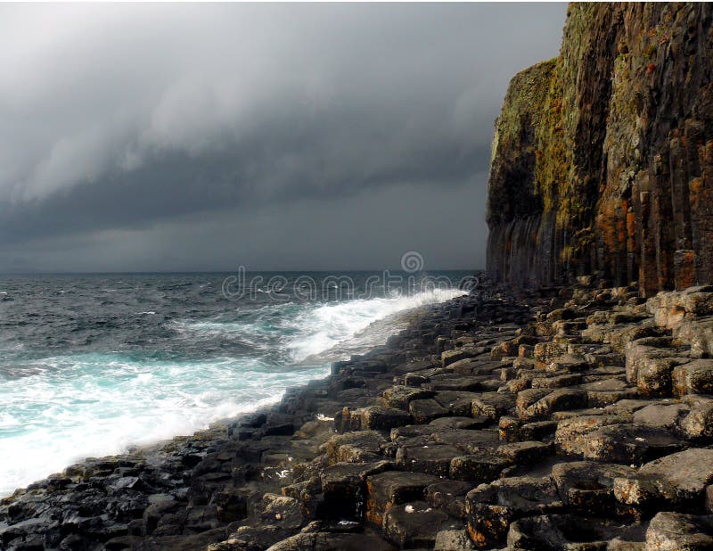 Isle of Staffa Volcanic Columnar Basalt Stock Image - Image of geology ...