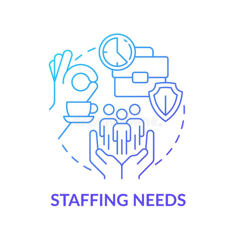 Staffing Needs Blue Gradient Concept Icon Stock Vector - Illustration ...