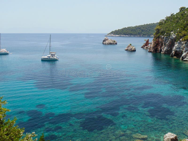 Stafilos beach stock photo. Image of skopelos, nature - 98675934