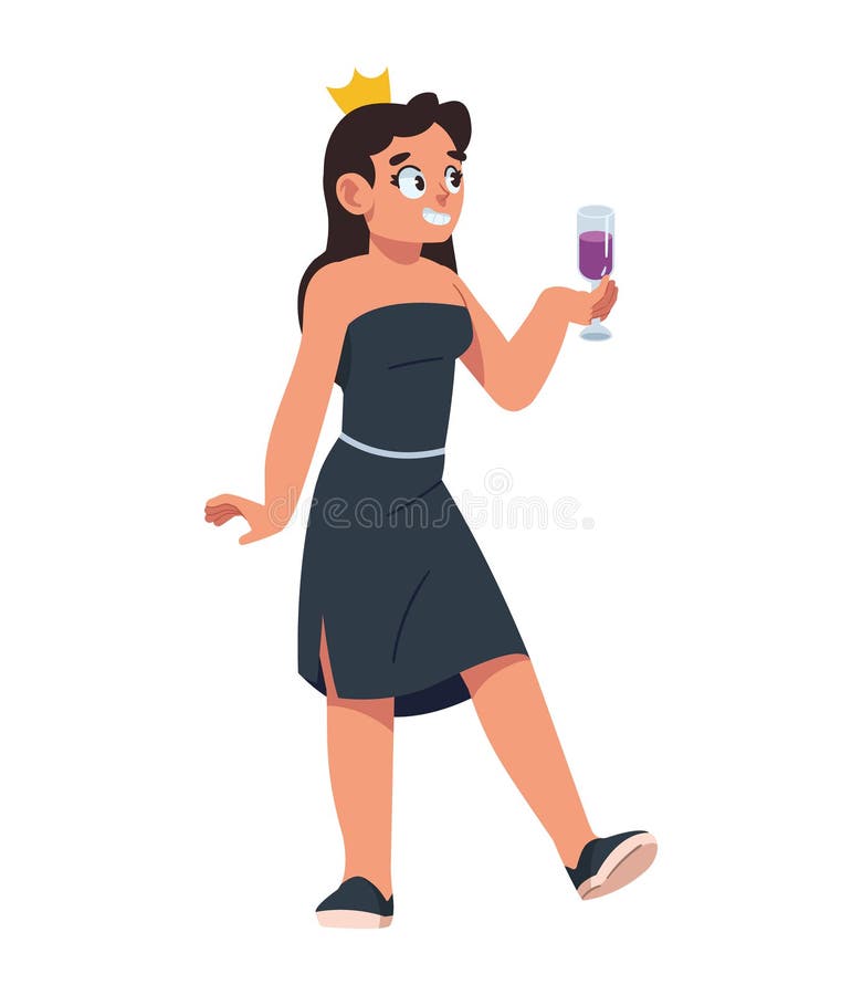 Stag Party Celebrating Woman Stock Vector - Illustration of isolated ...