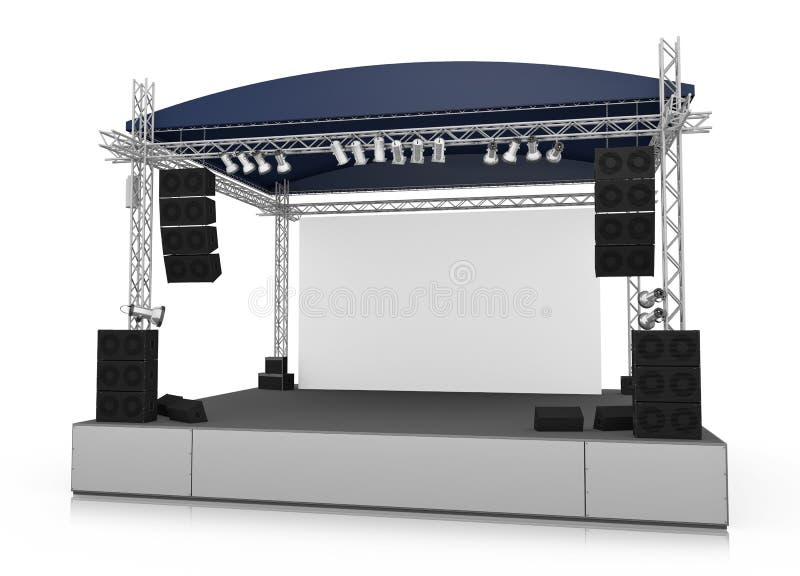 Stage stock illustration. Illustration of outdoor, lighting - 15550672