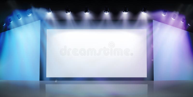 Big Screen on the Stage. Vector Illustration. Stock Vector ...