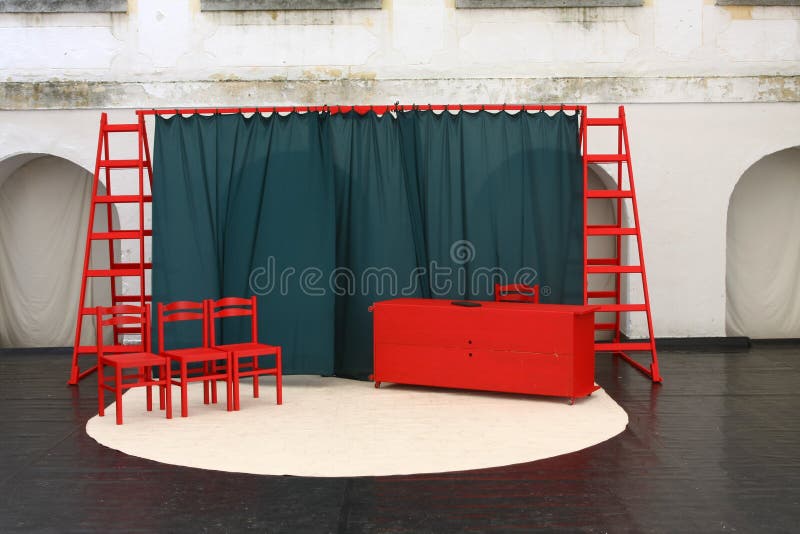 Stage stock image. Image of piece, drapes, public, performance - 9980527