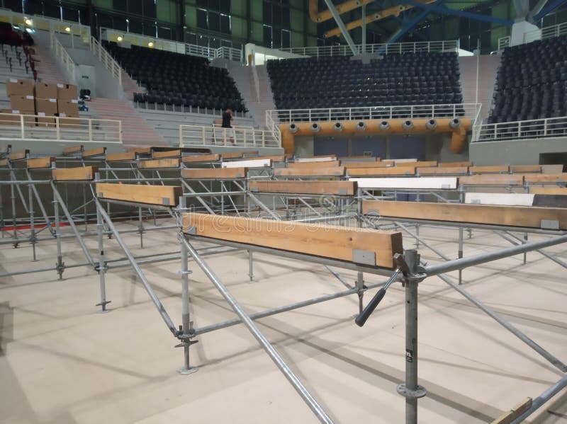 Stage assembly structure stock photo. Image of roof - 216293726