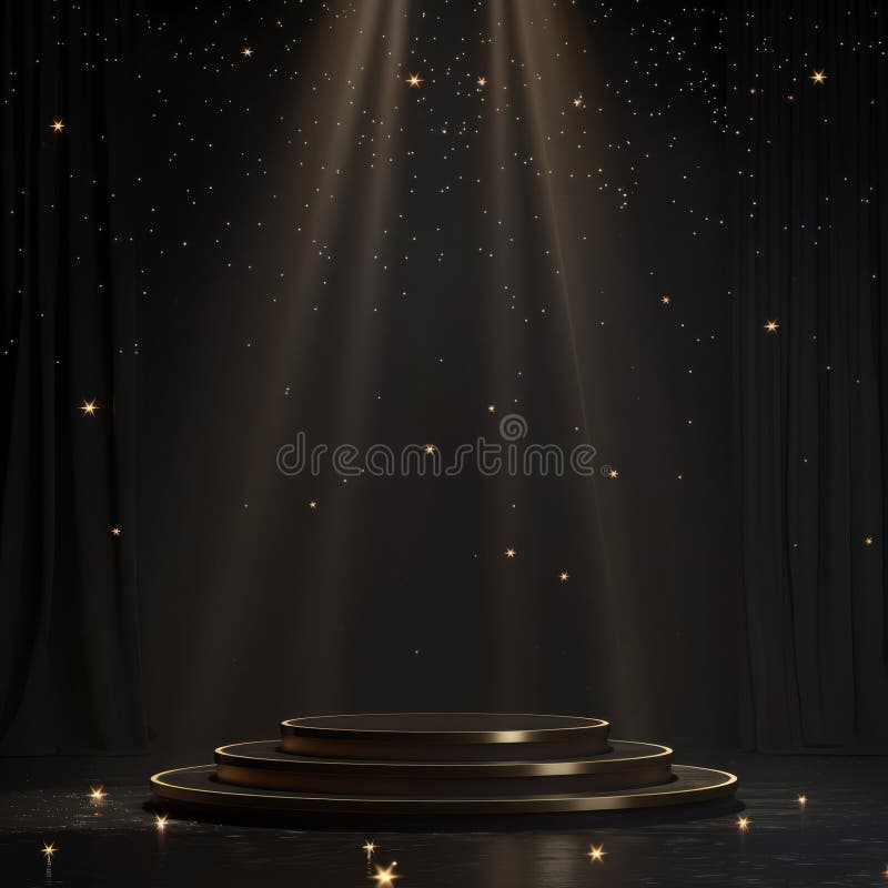 The Stage Awaits Its Moment, Illuminated with Golden Stars in the ...