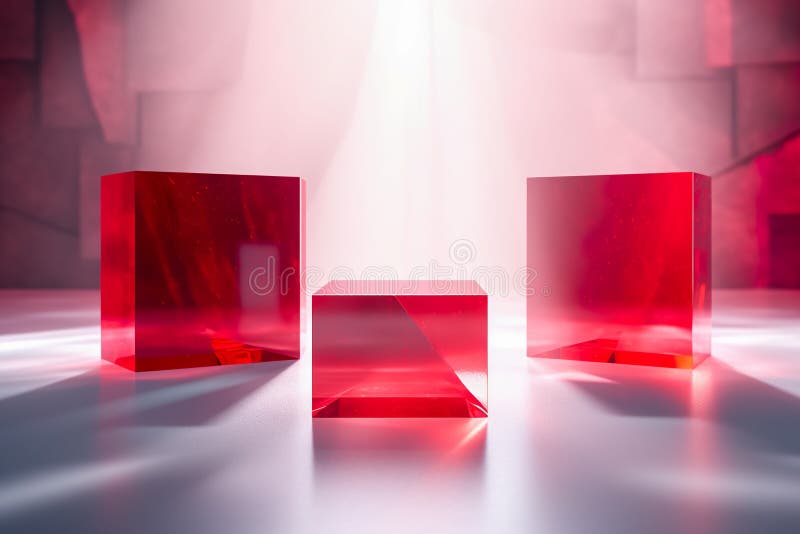 Stage for Awards Ceremony. Red Podium. Pedestal. Scene. Spotlight Stock ...