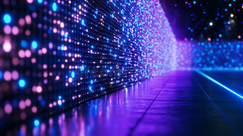 A Stage Backdrop with a TV Screen that Emits a Glow and Displays a ...