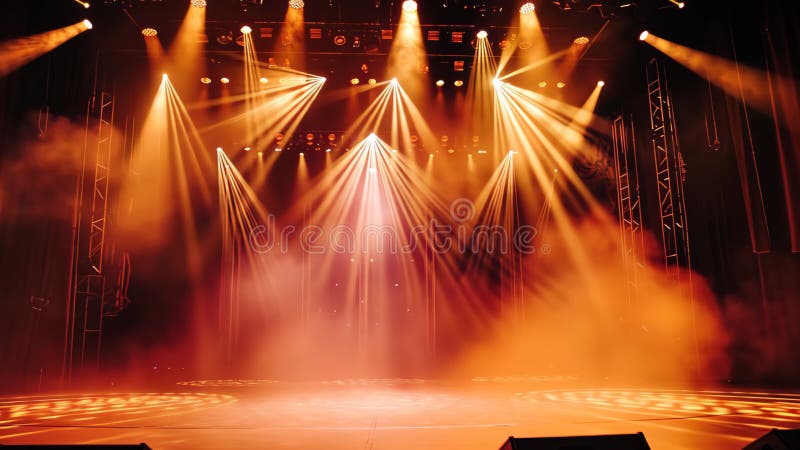 Multiple Spotlights Illuminate the Stage, Casting a Captivating Glow on ...