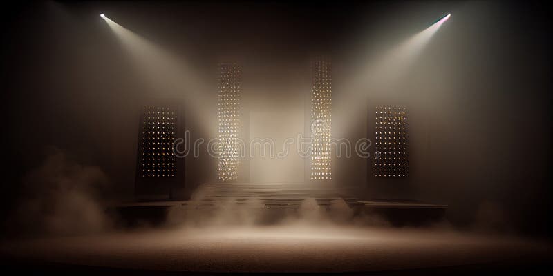 Stage with Beams of Light and Particles in the Air. Design for the ...