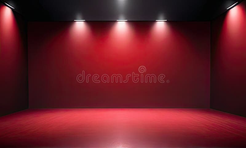 A Stage with Bright Overhead Lights Creating a Spotlight Effect on the ...