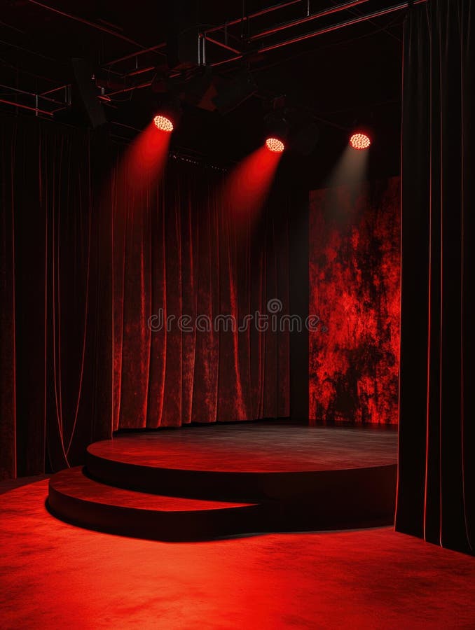 Stage with Red Lighting stock photo. Image of lights - 375890364
