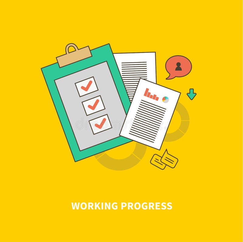 Stage of Business Process is Working Progress Stock Vector ...