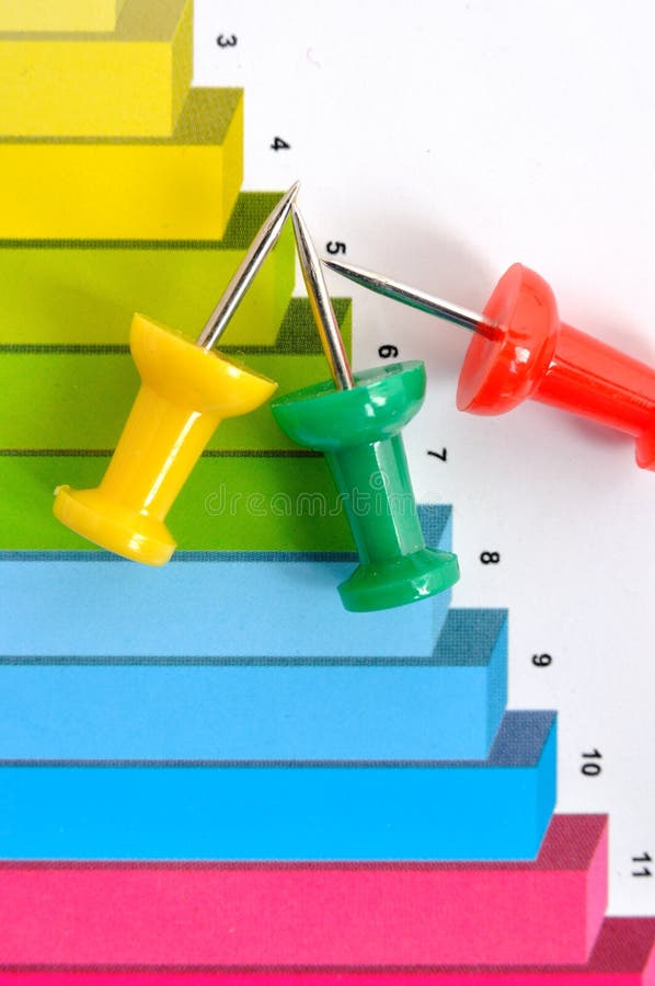Stage Chart and Pin in Different Color Stock Photo - Image of data ...