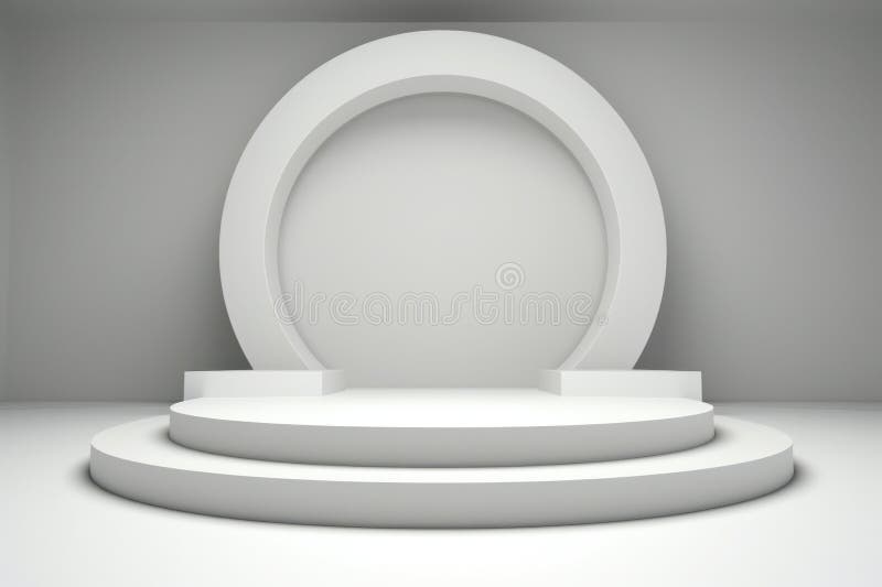 Stage with a Circular Podium with a Light Bulb in Place Stock Image ...