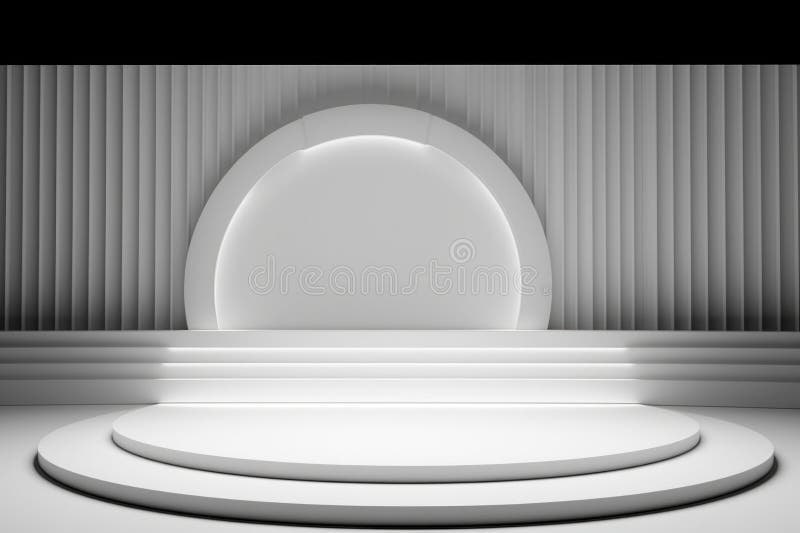 Stage with a Circular Podium with a Light Bulb in Place Stock Photo ...