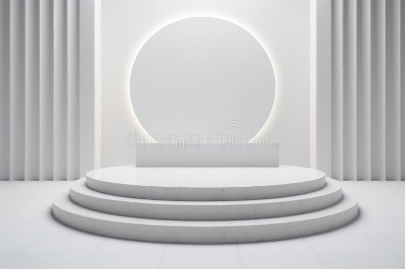 Stage with a Circular Podium with a Light Bulb in Place Stock Image ...