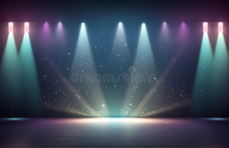 Stage with Colorful Lighting. AI-generated Stock Illustration ...