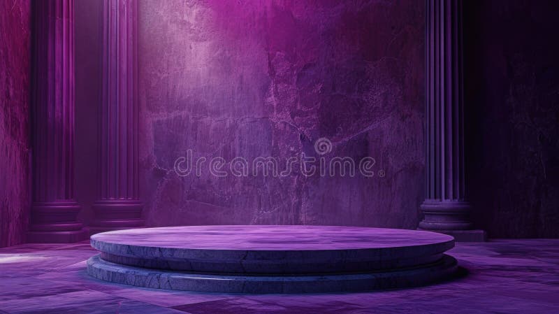 A Stage with Columns and a Purple Light. Suitable for Theatrical ...