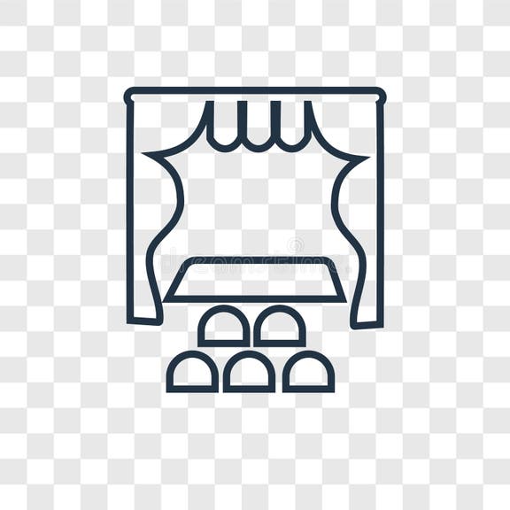 Stage Concept Vector Linear Icon Isolated on Transparent Background ...