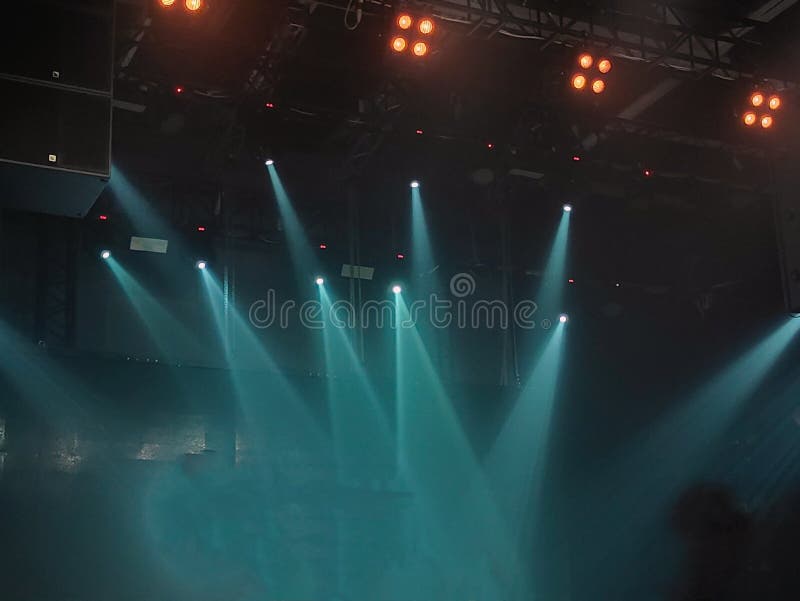 The Stage of the Concert Hall Lit by Spotlights. only the Top of the ...