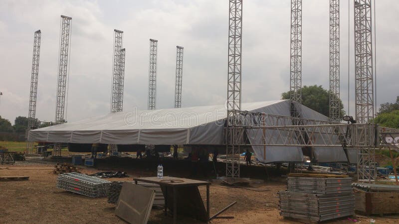 Stage construction stock photo. Image of festival, construction - 142080058