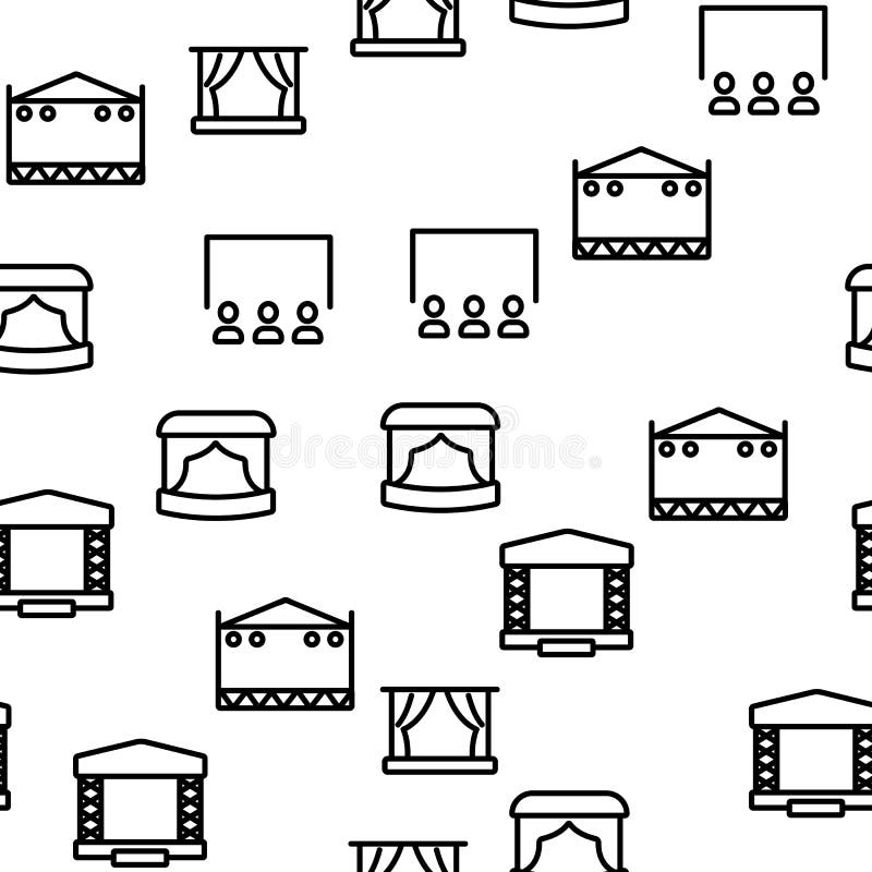 Stage Construction Vector Seamless Pattern Stock Vector - Illustration ...