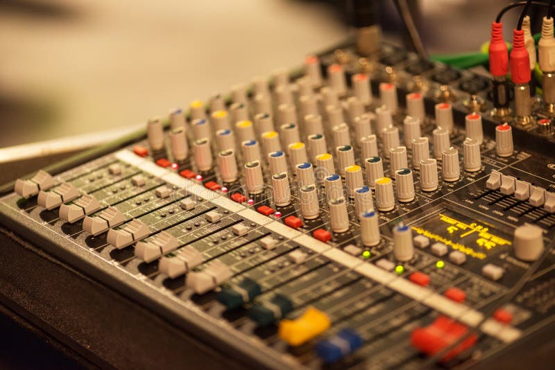 Stage Controller with Sliders Stock Image - Image of audio, producer ...