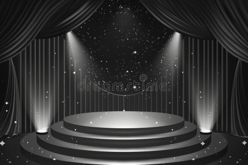 A Stage with a Curtain and Spotlights. Great for Theater and ...
