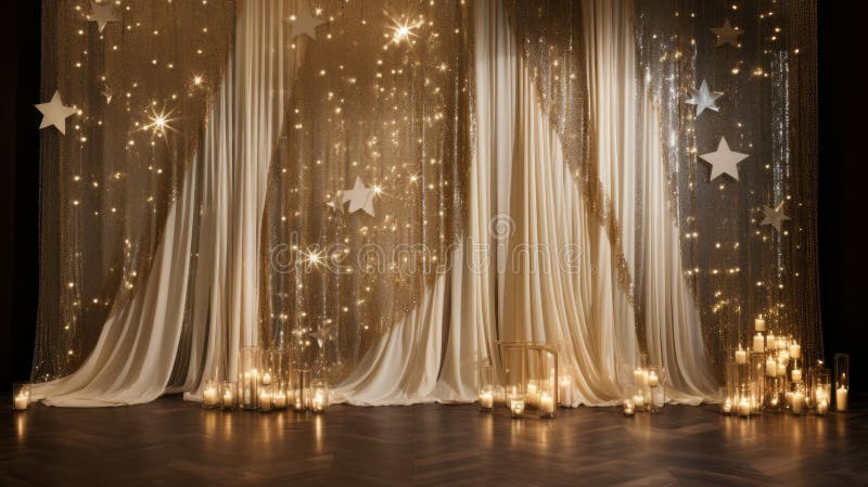 Stage with a Curtain and Stars on it Stock Illustration - Illustration ...