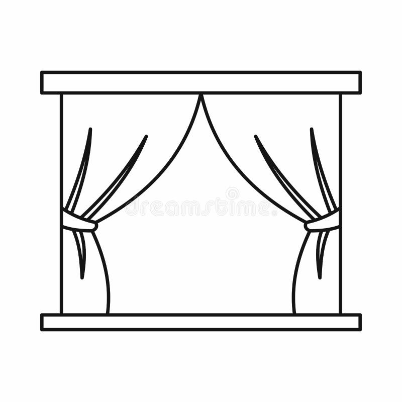 Stage Curtain Outline Stock Illustrations – 1,500 Stage Curtain Outline ...