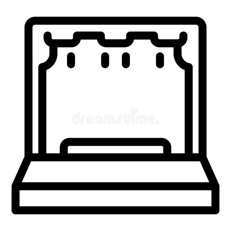 Stage with Curtains is Ready for Theatrical Performance Icon Outline ...