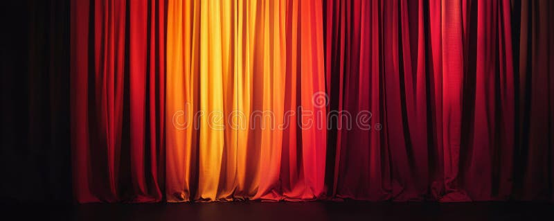 Stage Curtains in Warm Lighting, Theater Scene. Performance and ...