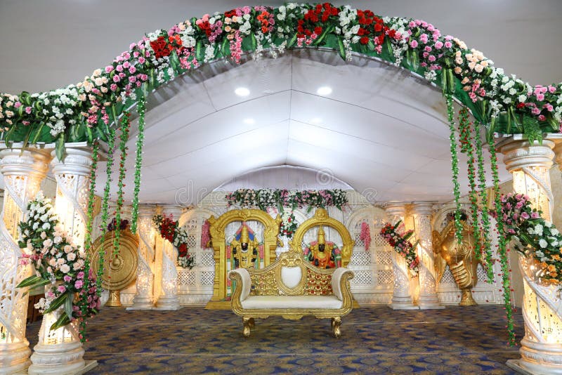 Stage Decoration of the Wedding Reception Stock Image - Image of ...