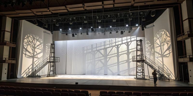 Stage Design for a Theatrical Performance Showcasing Intricate Tree ...
