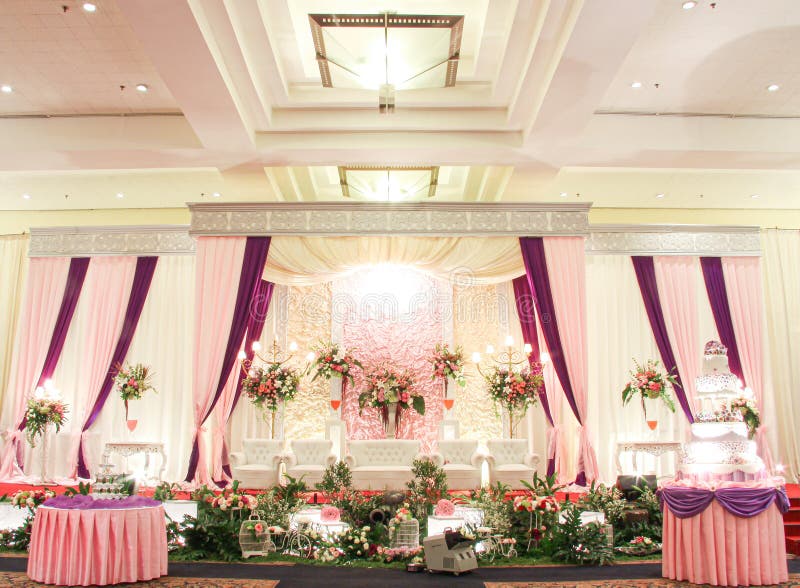 Stage Design on the Wedding Reception Stock Image - Image of interior ...