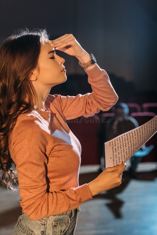 Stage Director and Actress Performing Role Stock Image - Image of ...