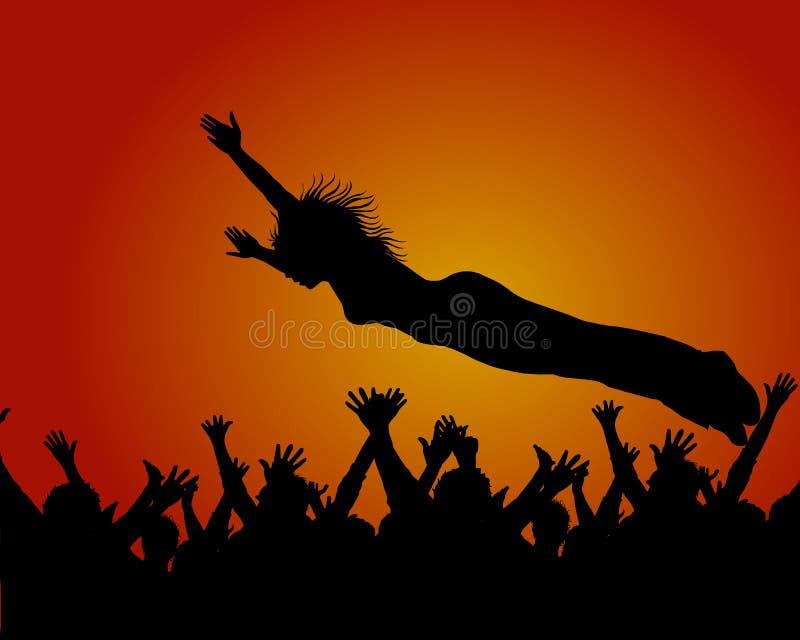 Stage dive stock illustration. Illustration of festival - 5342270