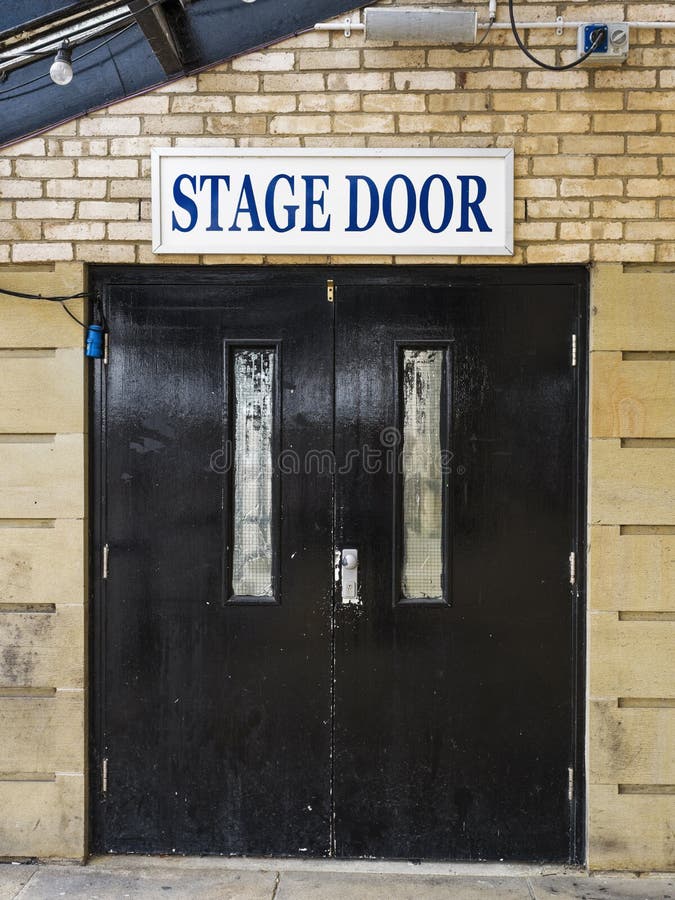 Stage Door sign and door stock image. Image of editorial - 219946865
