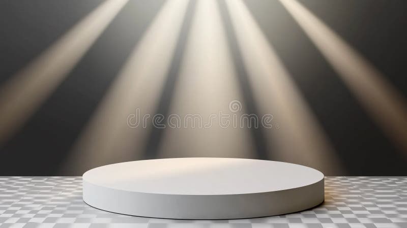 Stage with Dramatic Lighting and Checkered Floor Ready for a ...