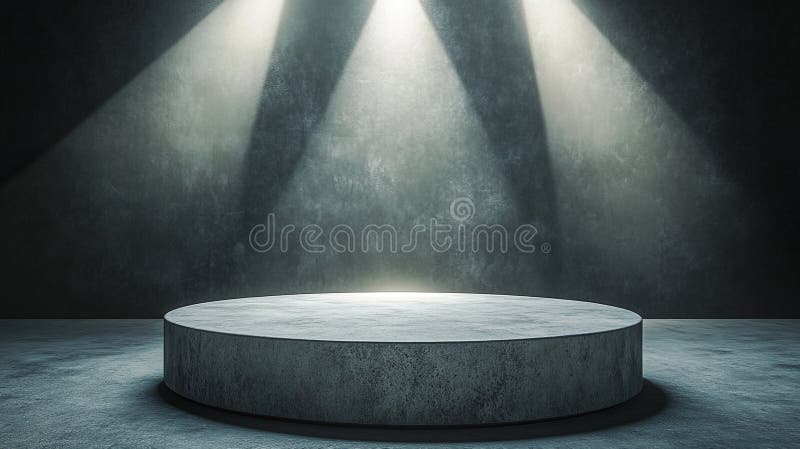 Stage with Dramatic Lighting in an Empty Studio Space for Performance ...
